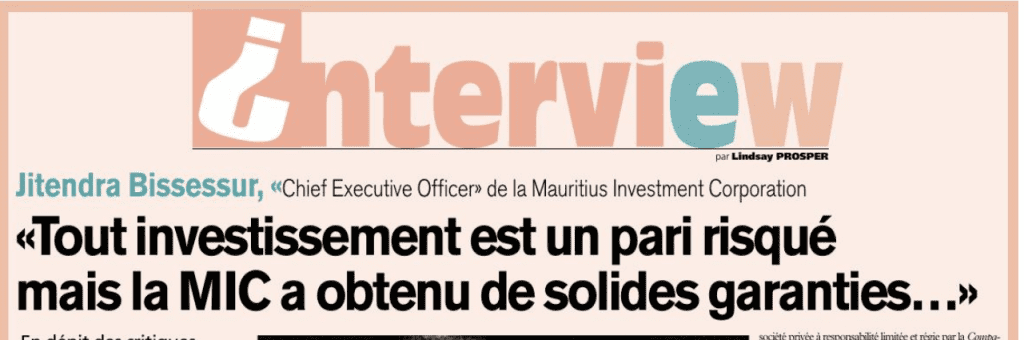 Tout investissement est un pari risqué mais la MIC a obtenu de solides ...